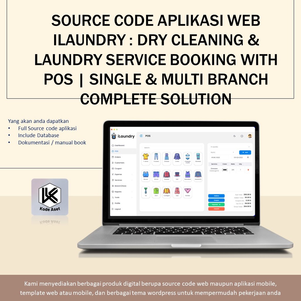 Jual SOURCE CODE APLIKASI WEB ILAUNDRY : DRY CLEANING & LAUNDRY SERVICE ...