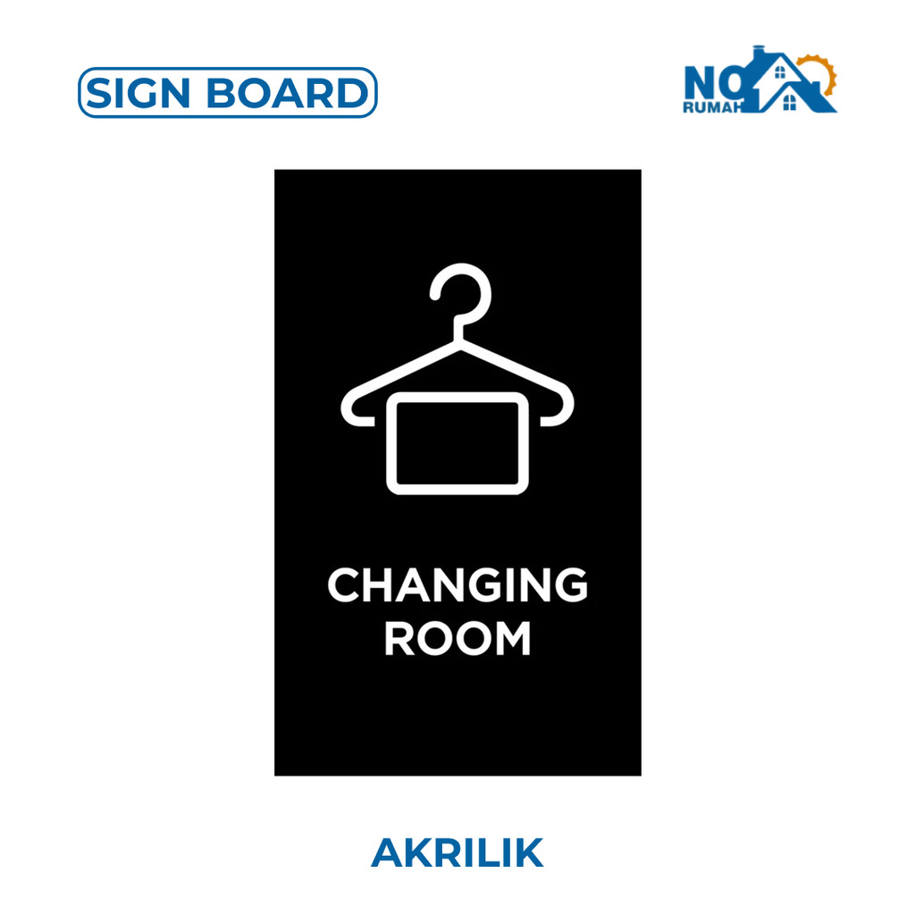 Jual Signage Changing Room Sign Board Akrilik Print Ruang Ganti Papan ...