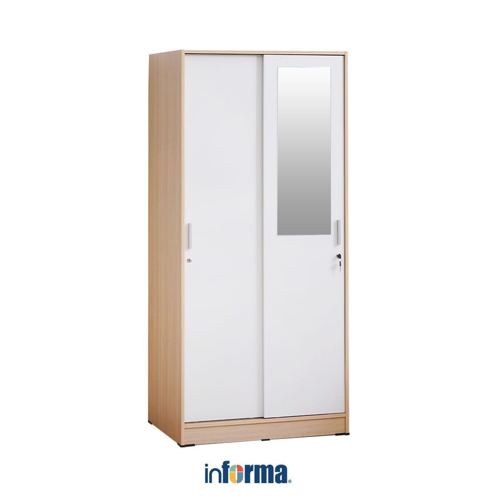 Jual Informa Rana Lemari Pakaian 2 Pintu - Putih/Cokelat Maple Wardrobe ...