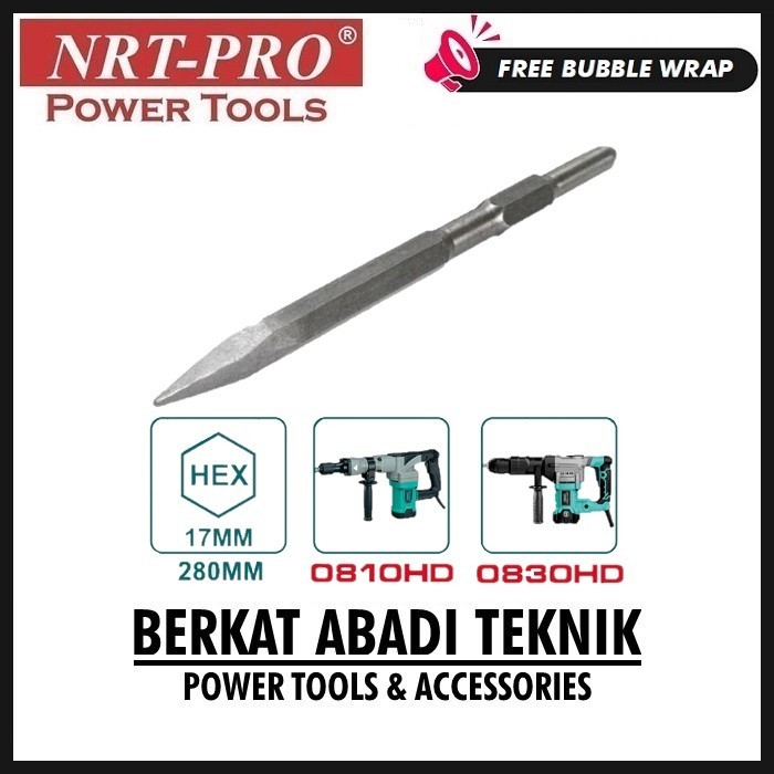 Jual NRT-PRO HEX 17 Mata Bor Bobok L280 mm Chisel Point Jack Demolition ...