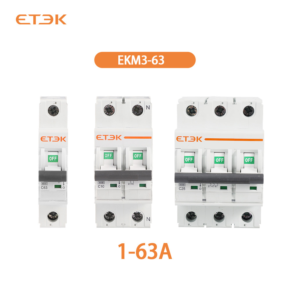Jual ETEK Low Voltage 3Pole Mini MCB AC type Miniature Circuit Breaker C curve 6kA 16a 25a 40a ...