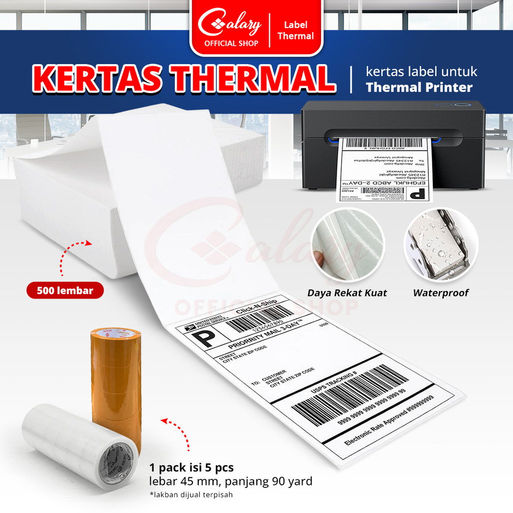 Jual Label Thermal 100x150 Kertas isi 500 lembar Sticker Receipt Printer Barcode Xpinter ...