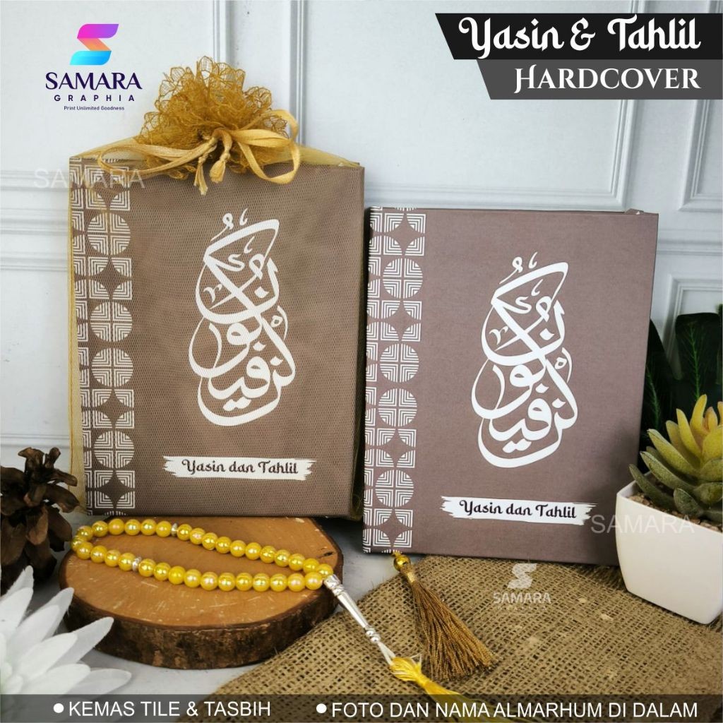 Jual Cetak Buku Yasin dan Tahlil Hardcover custom lengkap Foto Almarhum ...