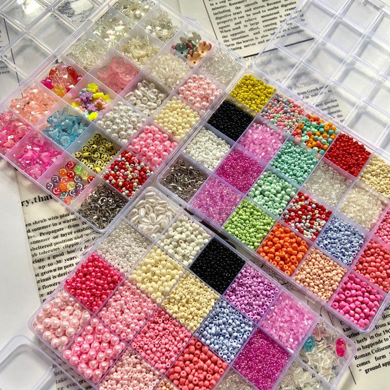 Jual DIY BEADS KIT 24 SEKAT | SET MANIK MANIK 24 WARNA LENGKAP INCLUDE ...