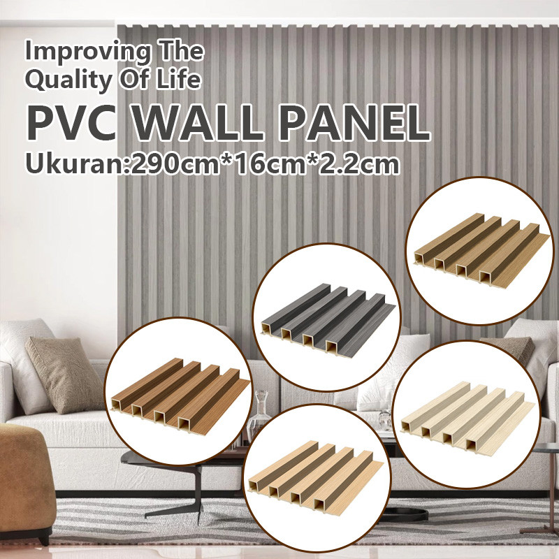 Jual 2.9 meter x 16 cm Wood Panel WPC / Wall Panel PVC / Kisi-Kisi Kayu / Panel Dinding Motif ...