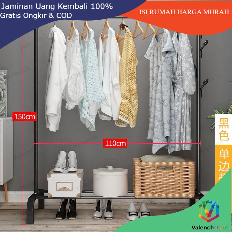 Jual WPJ74 Stand Hanger Single Besi Kuat Butik Display Gantungan Baju ...