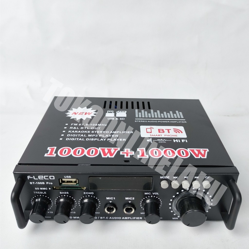 Jual SERBA COD AMPLIFIER FLECO BT-198B PRO/ AMPLI BLUETOOTH / AMPLIFIER ...
