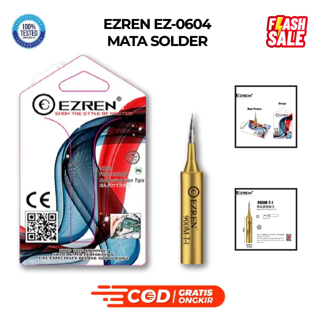Jual Ezren EZ-0604 Mata Solder Station 936 900M-T-I Gold Lurus Lancip Ori | Shopee Indonesia