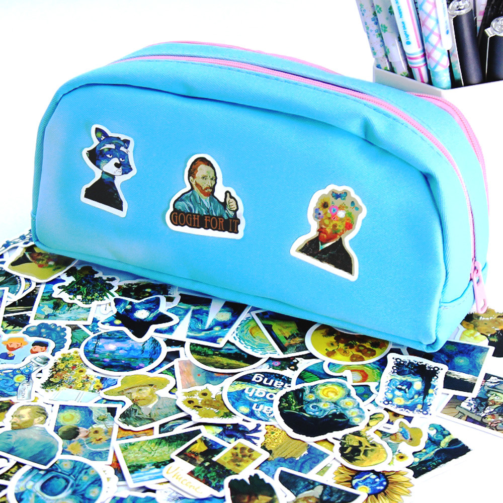Jual 100Pcs Van Gogh Cute Stickers Pack Aesthetic Stationery Supplies ...