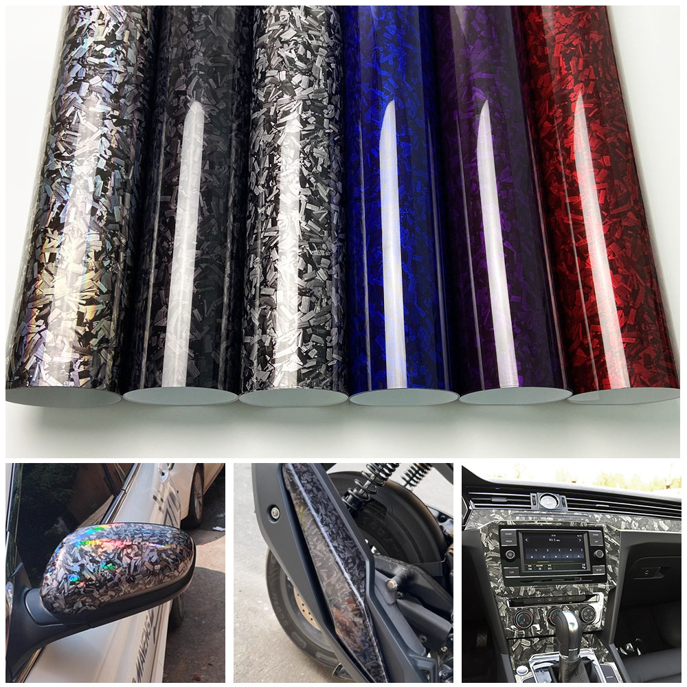Jual Glossy Forged Carbon Fiber Vinyl Wrap Air Bubble Free Car Sticker ...