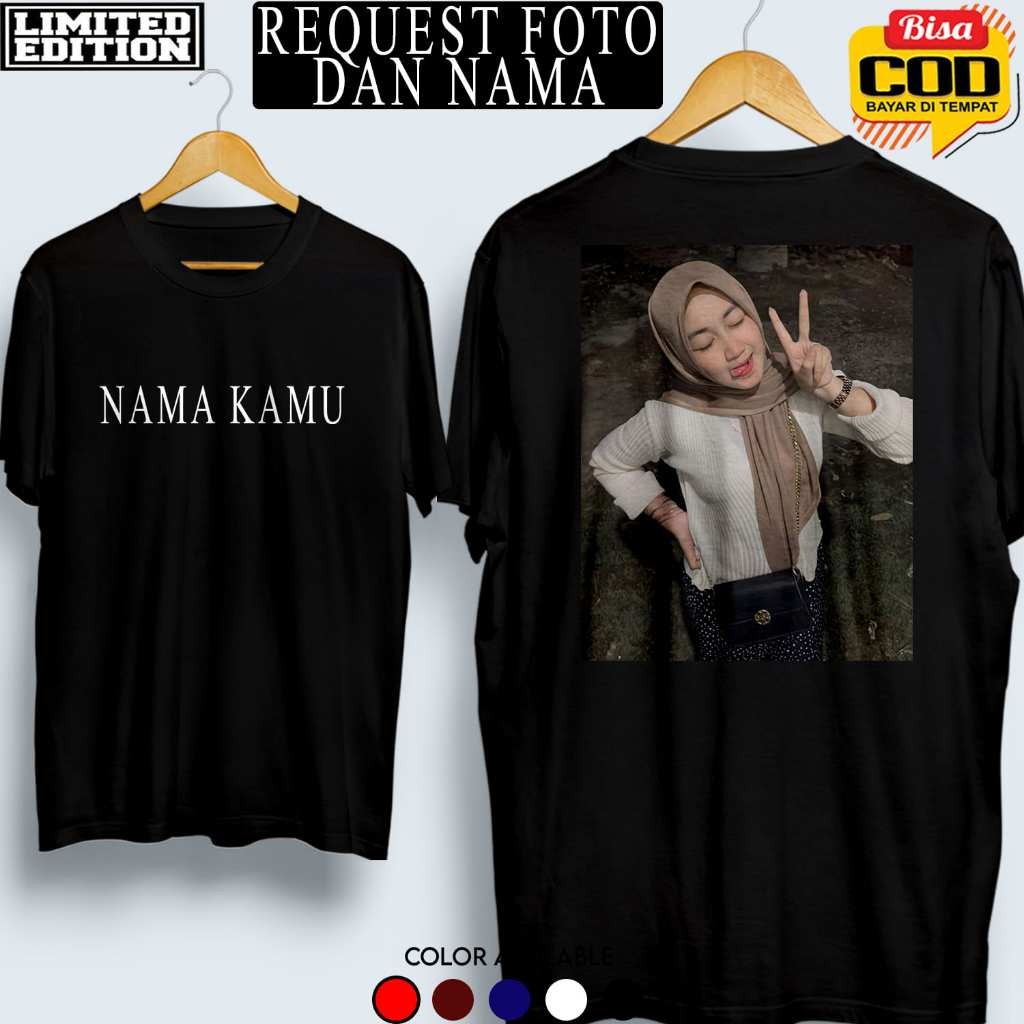 Jual SEHARI JADI ! Baju Kaos Custom Depan Belakang Bebas Pakai Foto Logo Dan Nama Suka Suka ...