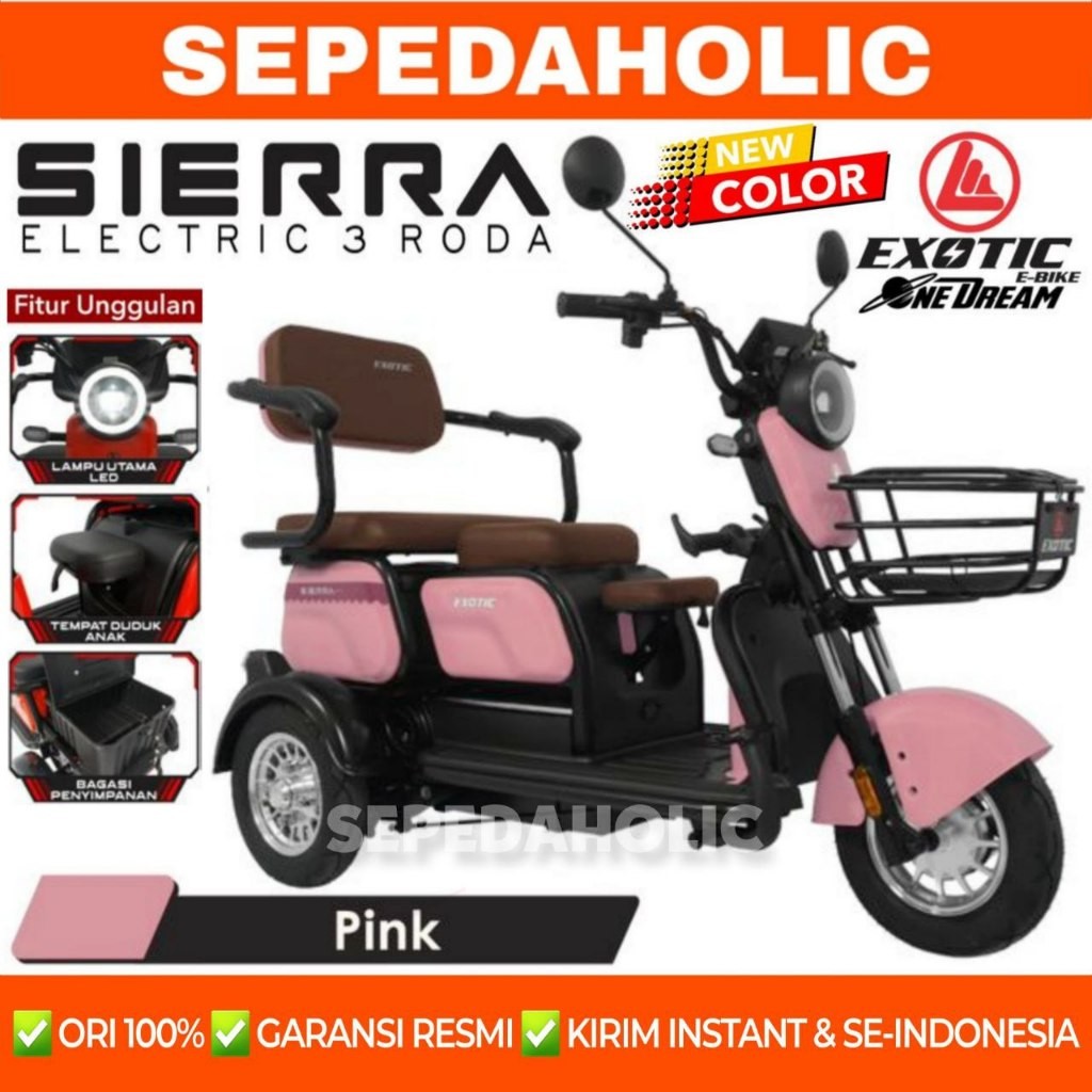 Jual Sepeda Listrik Roda Tiga EXOTIC SIERRA BY PACIFIC 650 Watt ...