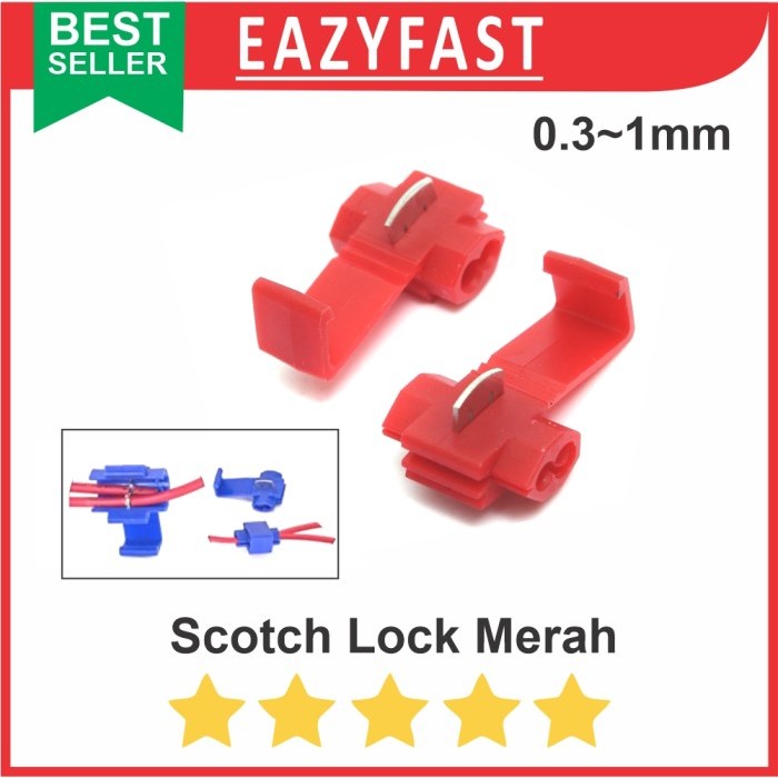 Jual Quick Connect Scotchlok Splice Wire Cable Connector 0.3 - 1mm ...