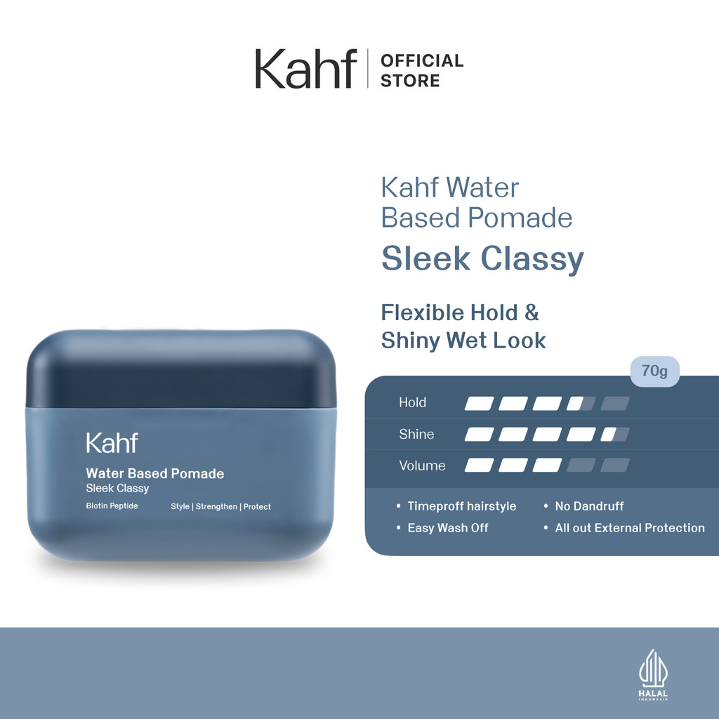 Jual Kahf Water-based Pomade Sleek Classy 70 g - Pomade Rambut Pria ...