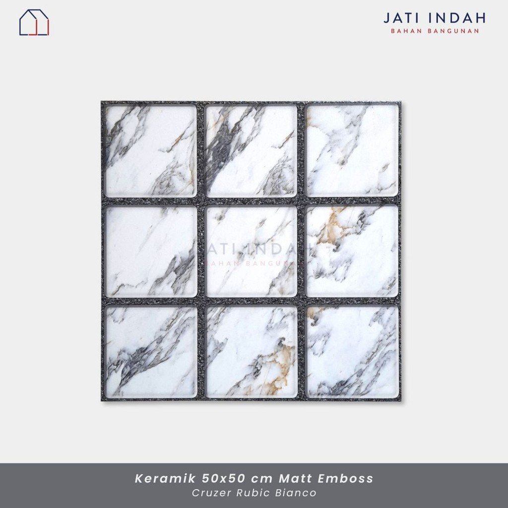 Jual Keramik Lantai Matt Decorative 50x50 cm Cruzer Rubic Bianco ...