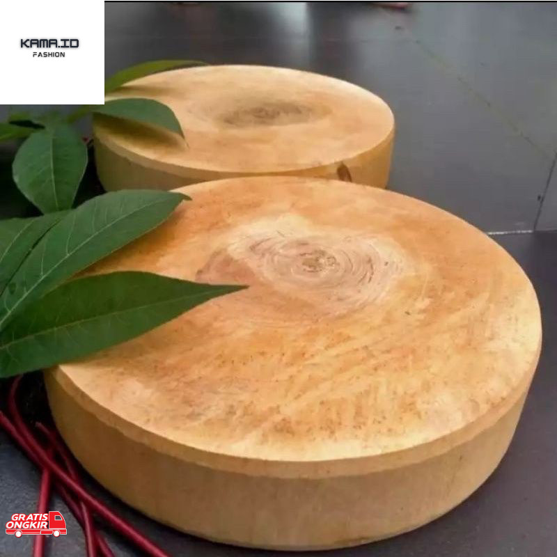 Jual Peralatan Dapur talenan daging asli kayu asem diameter 30 cm ...