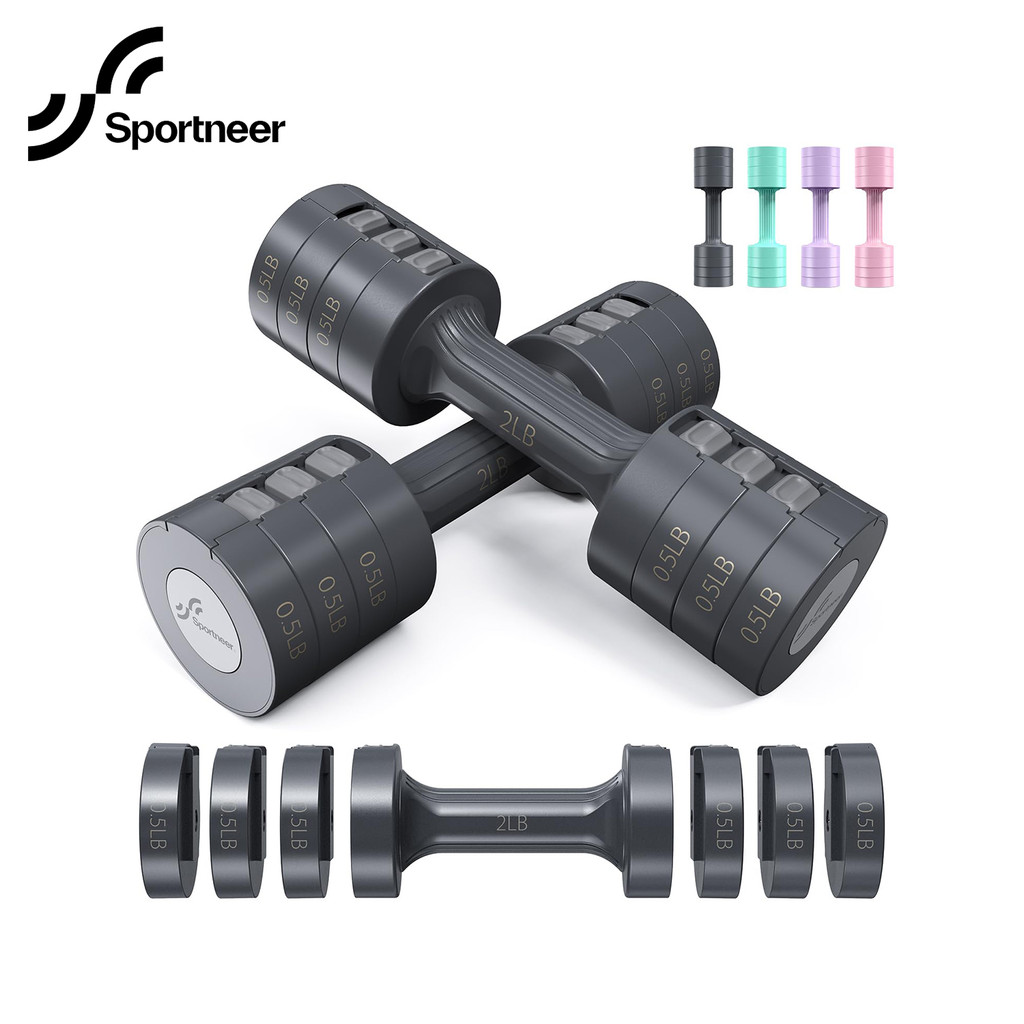 Jual Sportneer Adjustable Dumbbell Set 5lb Hand Dumbbells Sets of 2 ...