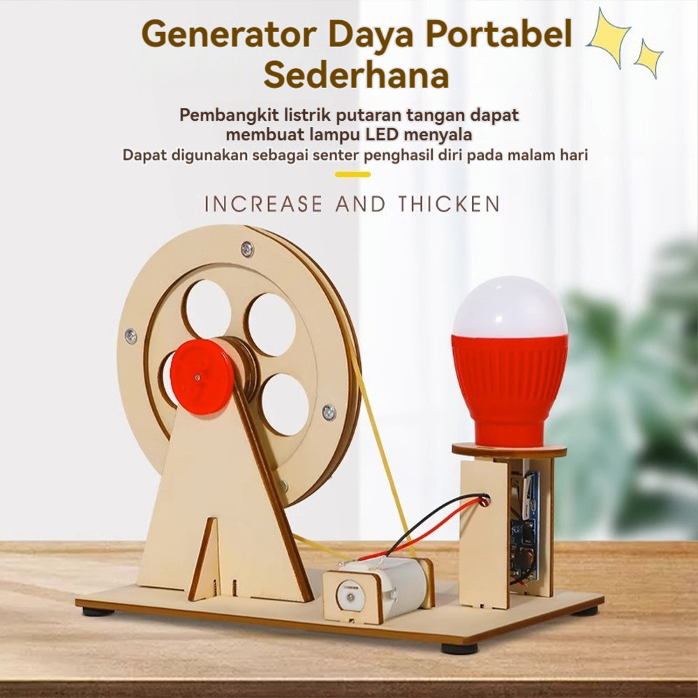 Jual Diy Listrik Rakitan Generator Bohlam Kayu Mainan Edukasi Generator ...
