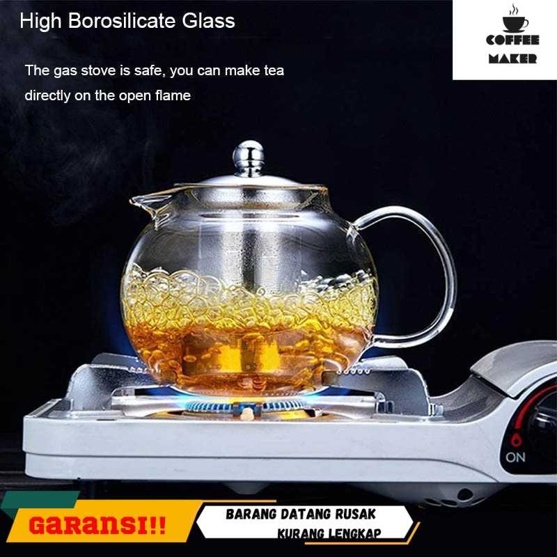 Jual Tea Maker Teko Teh Kaca Tahan Panas dengan Saringan Glass Teapot ...