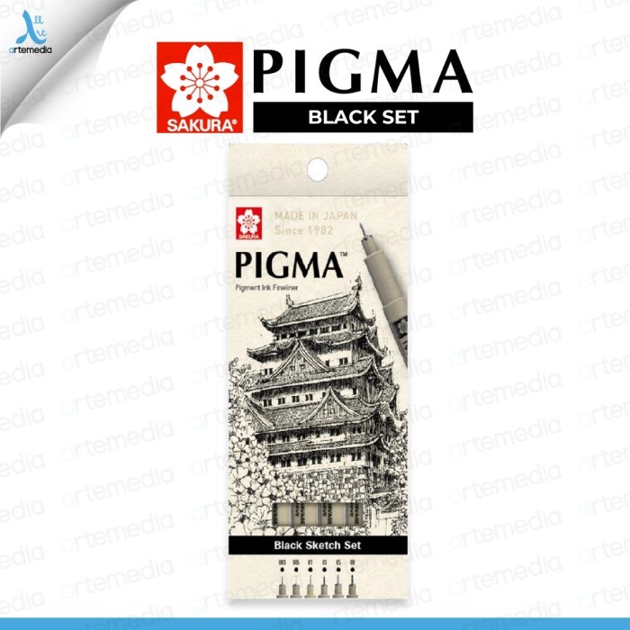Jual Sakura Pigma Micron Black Set 6 | Pigment Fineliner Drawing Pen ...