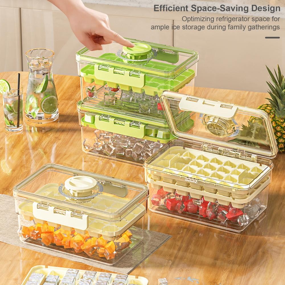 Jual Two-layer Ice Cube Mold Capacity Ice Tray Food-grade Ice Tray with ...