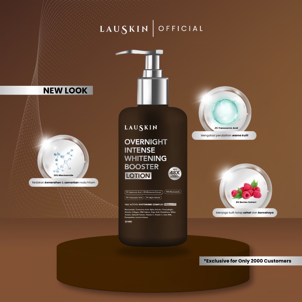 Jual Laushine Overnight Whitening Lotion Hyaluronic Niacinamide ...