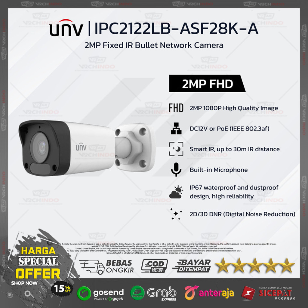 Jual CCTV UNIVIEW IPC2122LB-ASF28K-A 2MP HD Audio Bullet Network !! | Shopee Indonesia
