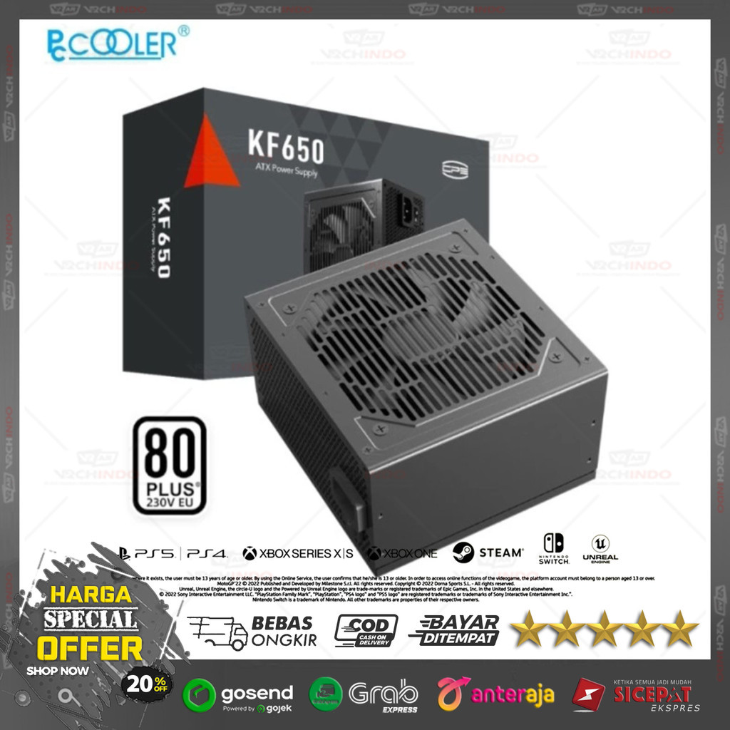 Jual PSU ATX 2.4 PCCOOLER KF650 650W 80+ White Certification Power ...