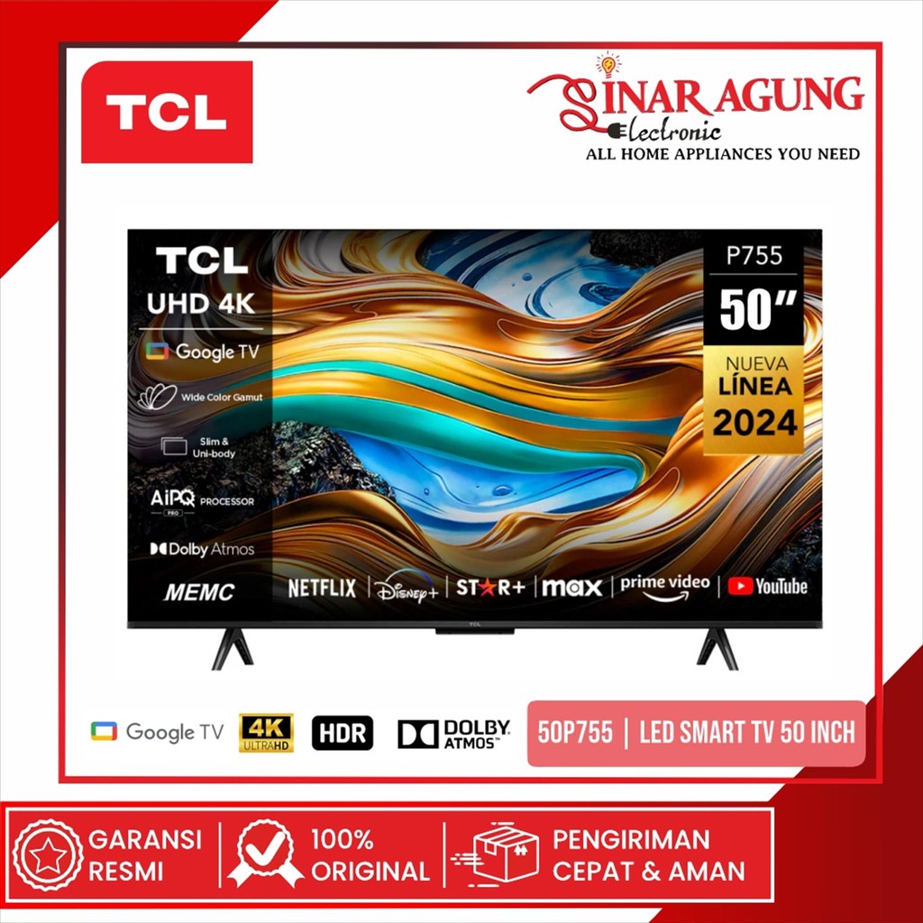 Jual TCL 50P755 LED SMART GOOGLE TV 50 INCH 4K ULTRA HD - GARANSI RESMI ...
