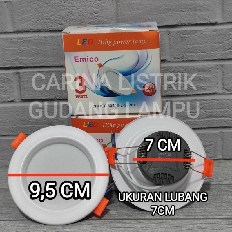 Jual Emico downlight panel led 3w 3 watt | Shopee Indonesia