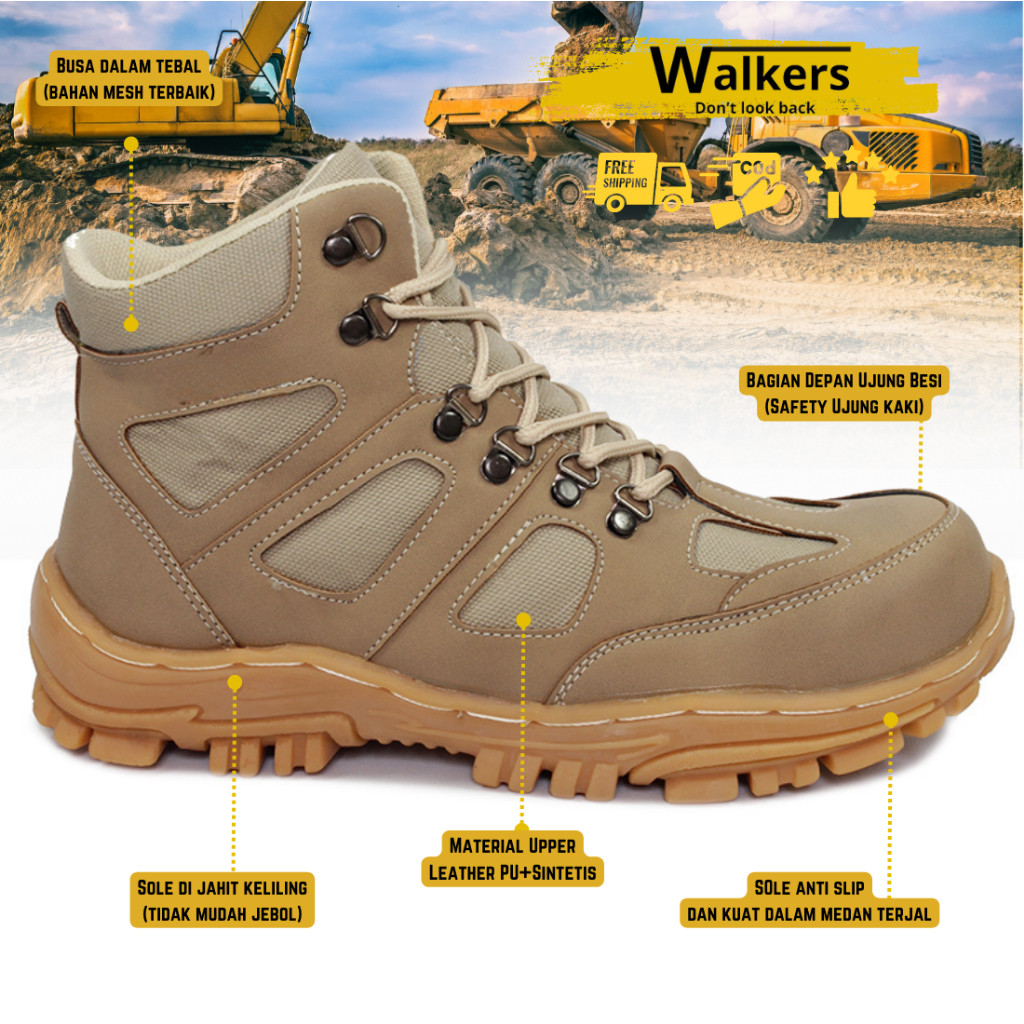 Jual Promo Sepatu Safety Pria Boots Proyek Ujung Besi - Septy Shoes ...