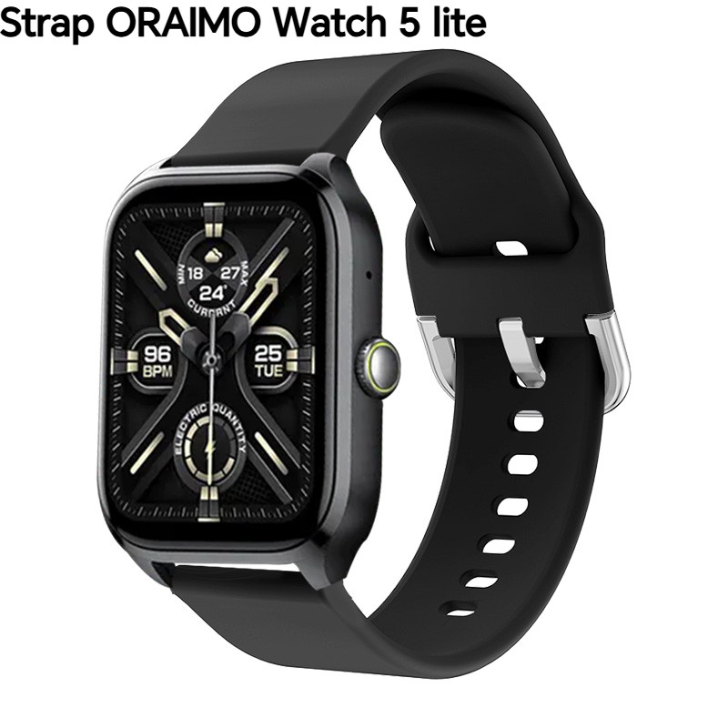 Jual Silicone Strap 22mm for ORAIMO Watch 5 Lite Tali Pengganti Sport ...