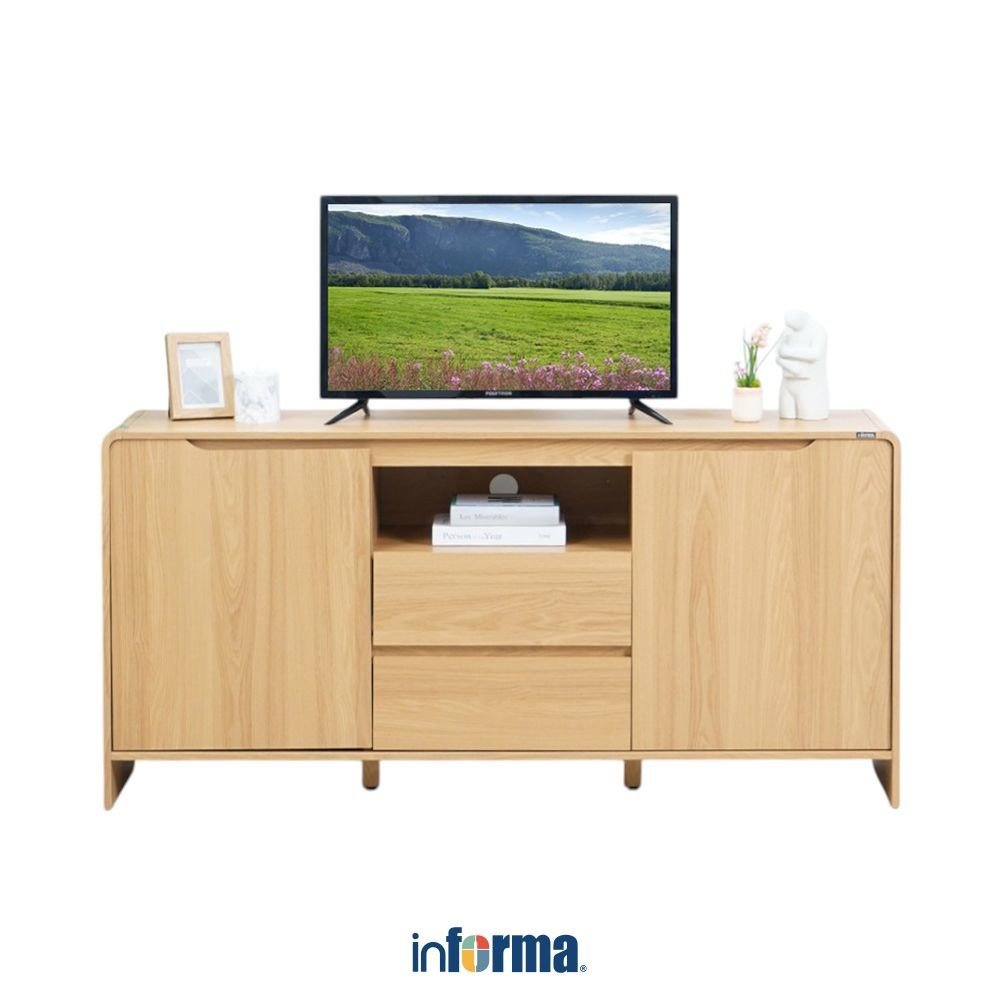 Jual Informa Raphael Rak Tv High - Cokelat Oak Tv Stand Furnitur Indoor ...