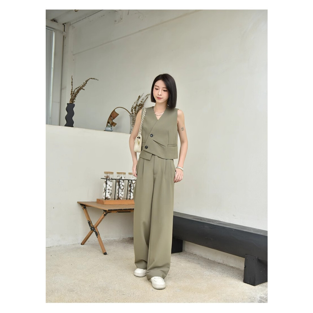 Jual FADFAD Setelan Atasan Rompi + Celana Wide Leg Dua Potong Modis ...