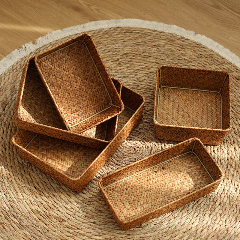 Jual Seaweed Woven Desktop Clutter Box Toiletries and Skincare Products ...