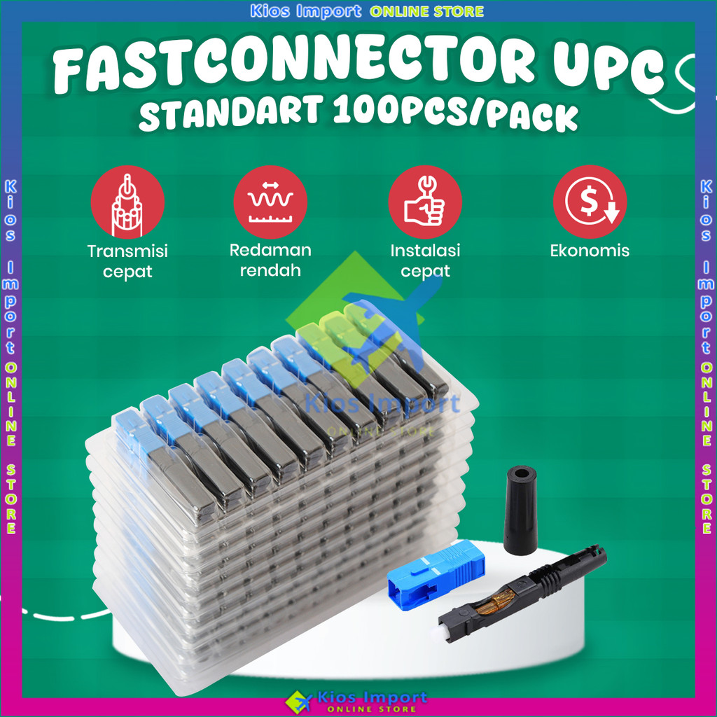 Jual Faskon Tutup 1Box/100pcs Fiber Optic Fast Connector SC UPC Biasa ...