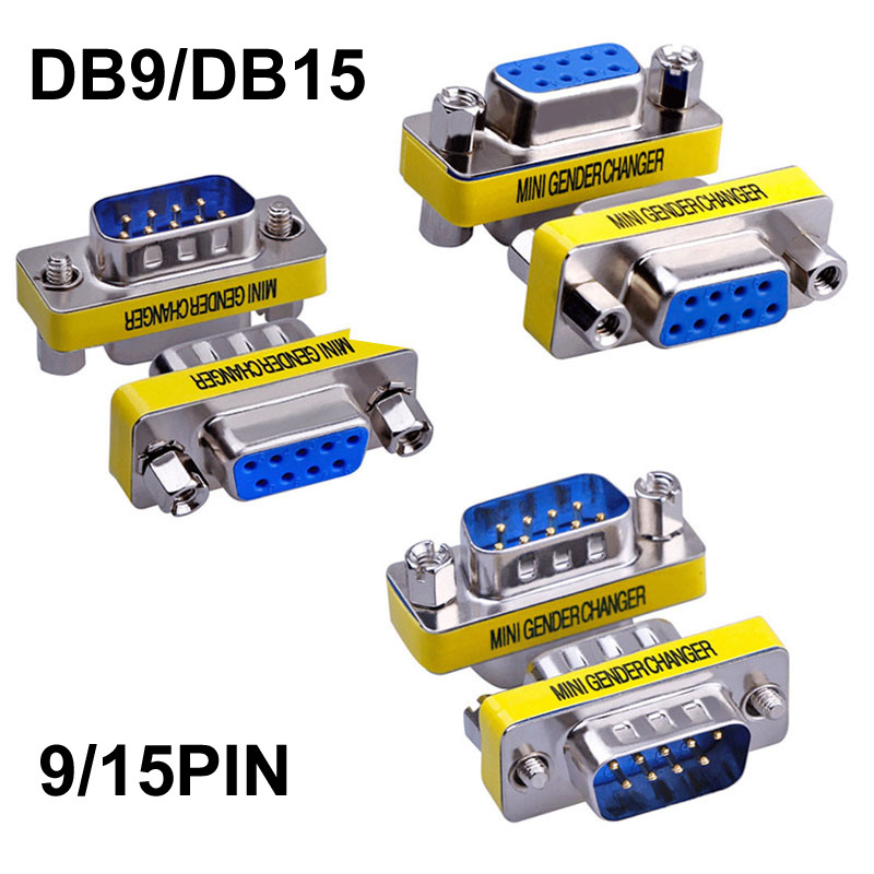 Jual MINI DB9/DB15 9/15Pin Female/Female/Male Gender Changer VGA Plug ...