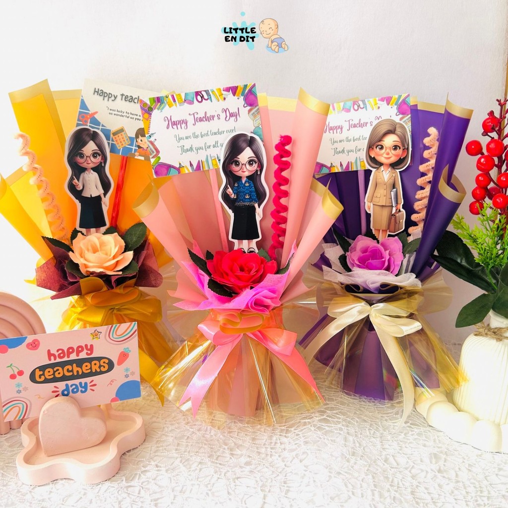 Jual Poohstation BK07 Buket Hari Guru/ Bucket Bouquet Hari Guru/ Bunga ...