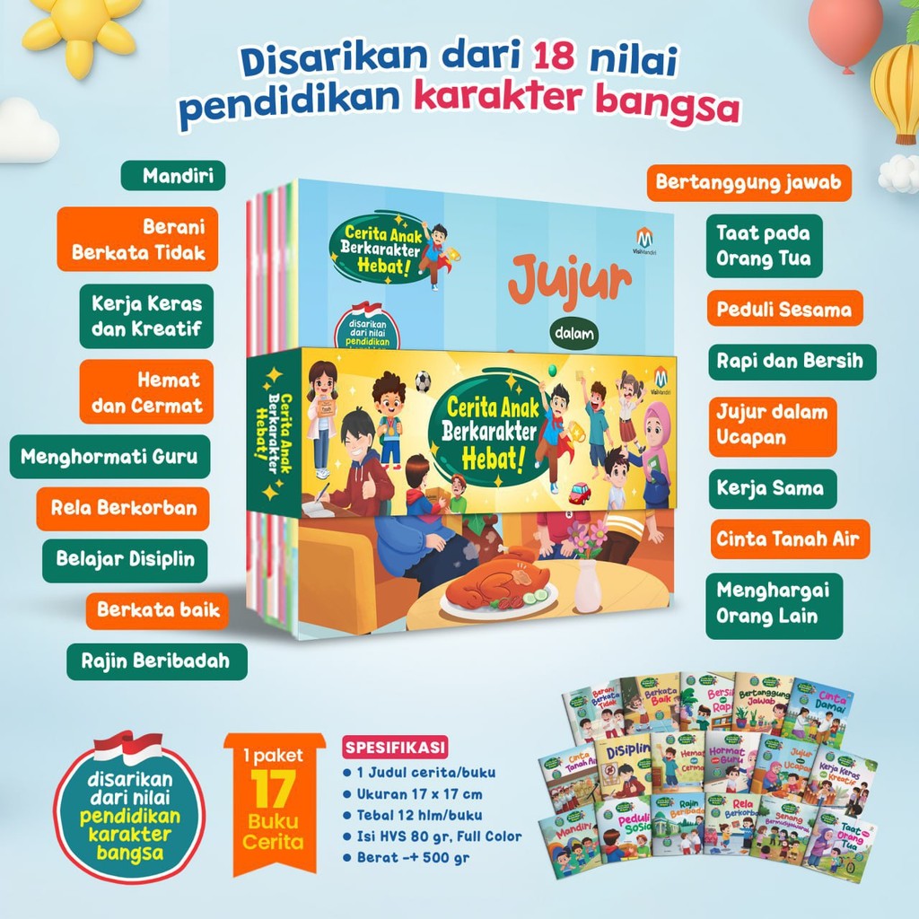 Jual Paket Seri Cerita Anak Berkarakter Hebat (isi 17 buku) | Buku ...