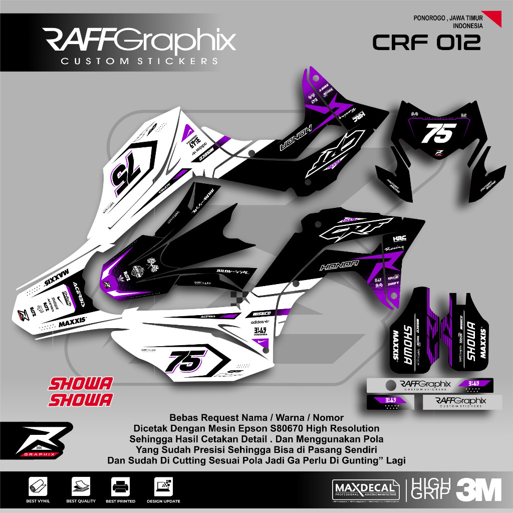 Jual DECAL CRF MERAH PUTIH/STICKER CRF 150 /DECAL CRF SUPERMOTO KEREN ...