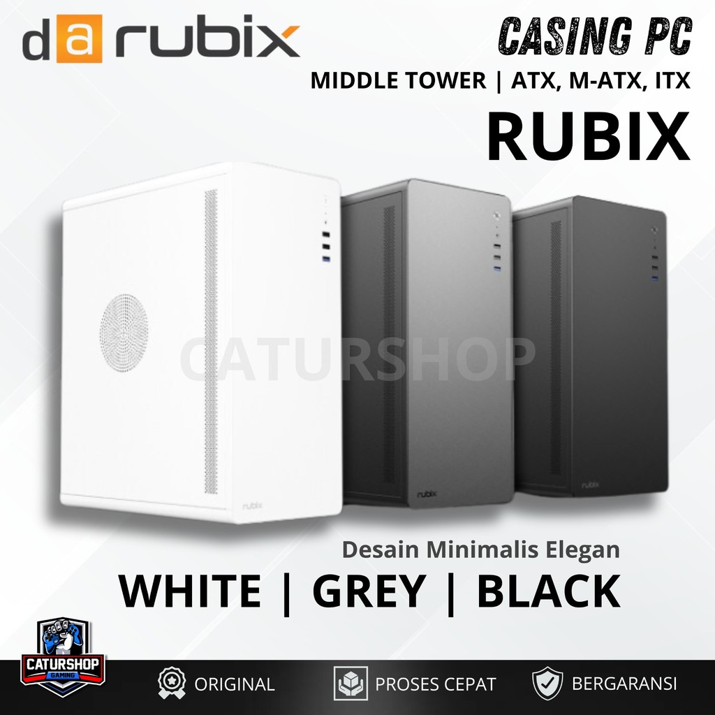 Jual DA RUBIX Casing Komputer Middle Tower ATX M-ATX ITX Case PC ...