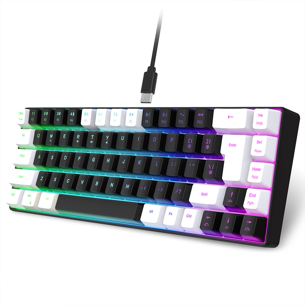 Jual Mechanical Gaming Keyboard With RGB Backlit Keyboard 68 Keys ...
