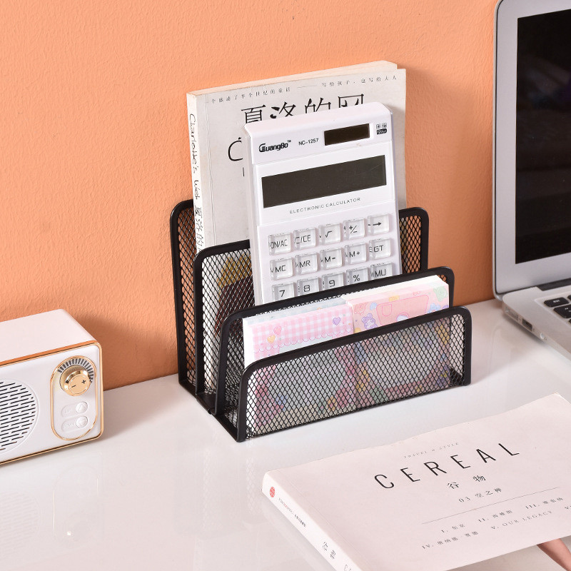 Jual Laptop Rack Desktop 3 Tier Black Metal Iron Mesh Rack For Magazine ...