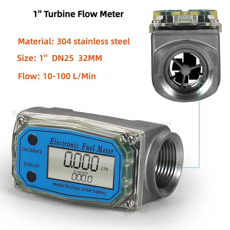 Jual High-precision Turbine Flow Meter Water Diesel Gasoline Methanol Kerosene Liquid Flow Meter ...