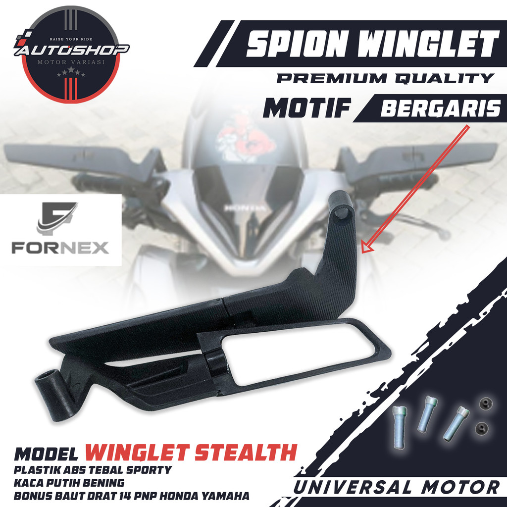 Jual Spion Winglet Stealth Series – Universal Motor | Vario, BEAT, NMAX ...
