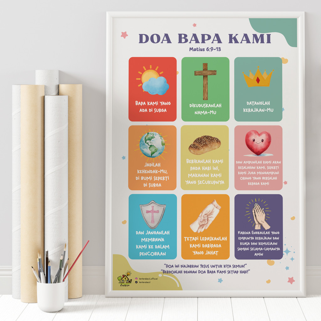 Jual Poster Edukasi KRISTEN DOA BAPA KAMI Tema Kristiani Natal | Shopee ...