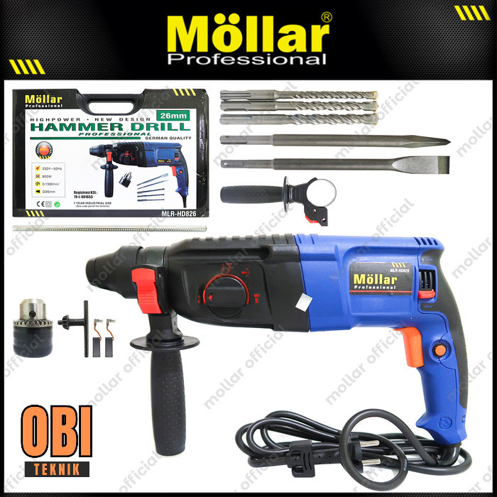 Jual MOLLAR HD826 Bor Bobok Beton SDS Plus Hammer Drill 800 Watt ...