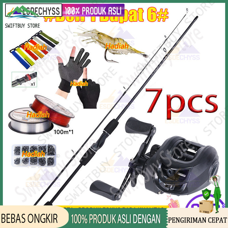 Jual 【# Beli 1 Dapat 6 #】Metal Spool Baitcasting Fishing Reel Pancing Set 1.6M/1.8M/2.1M/2.4M ...