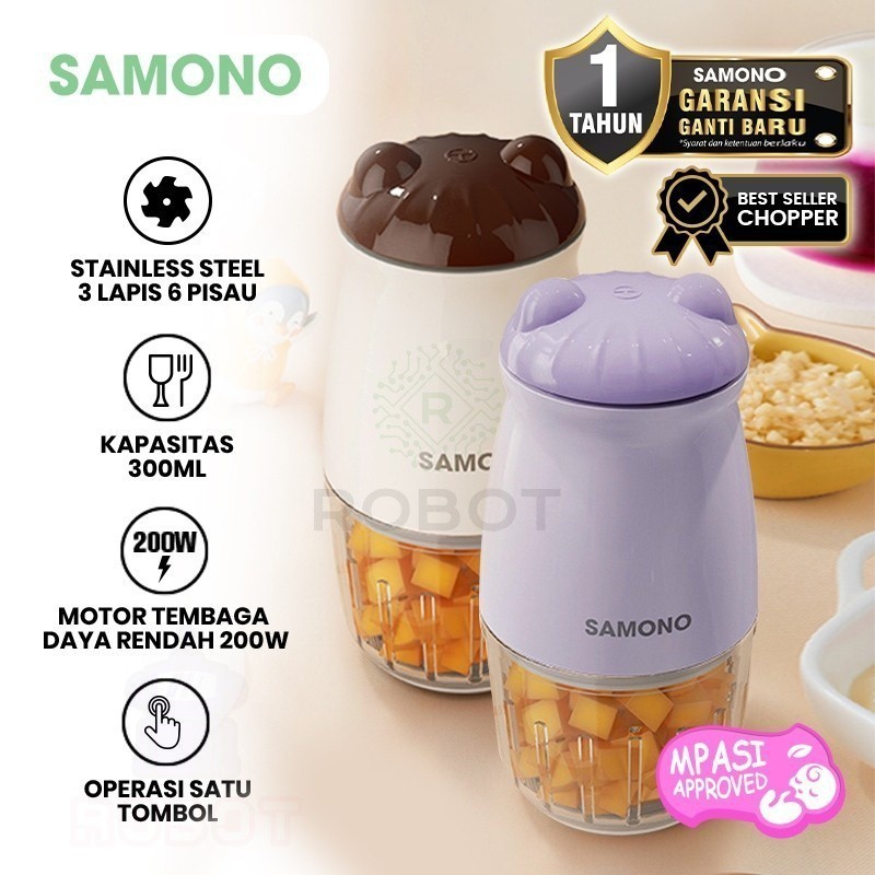 Jual SAMONO Mini Chopper Meat Grinder Fruit Blender MPASI SW-MC200 ...