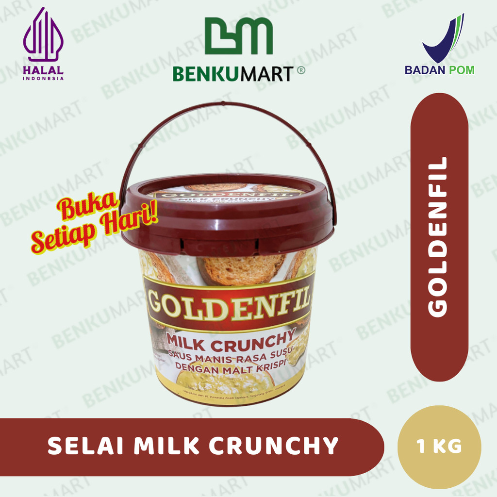 Jual Selai Roti Goldenfil Milk Crunchy 1kg | HALAL | Shopee Indonesia